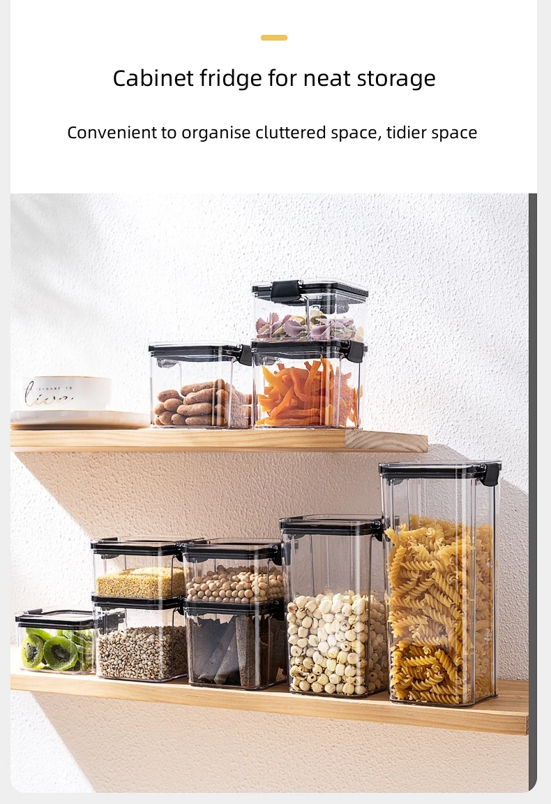 Large Air Tight Kitchen Container Plastic Empty Food Storage Containers ...