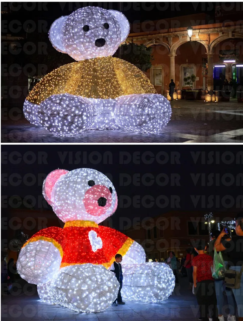 Outdoor Large Teddy Bears Led Christmas Motif Lights For Commercial ...