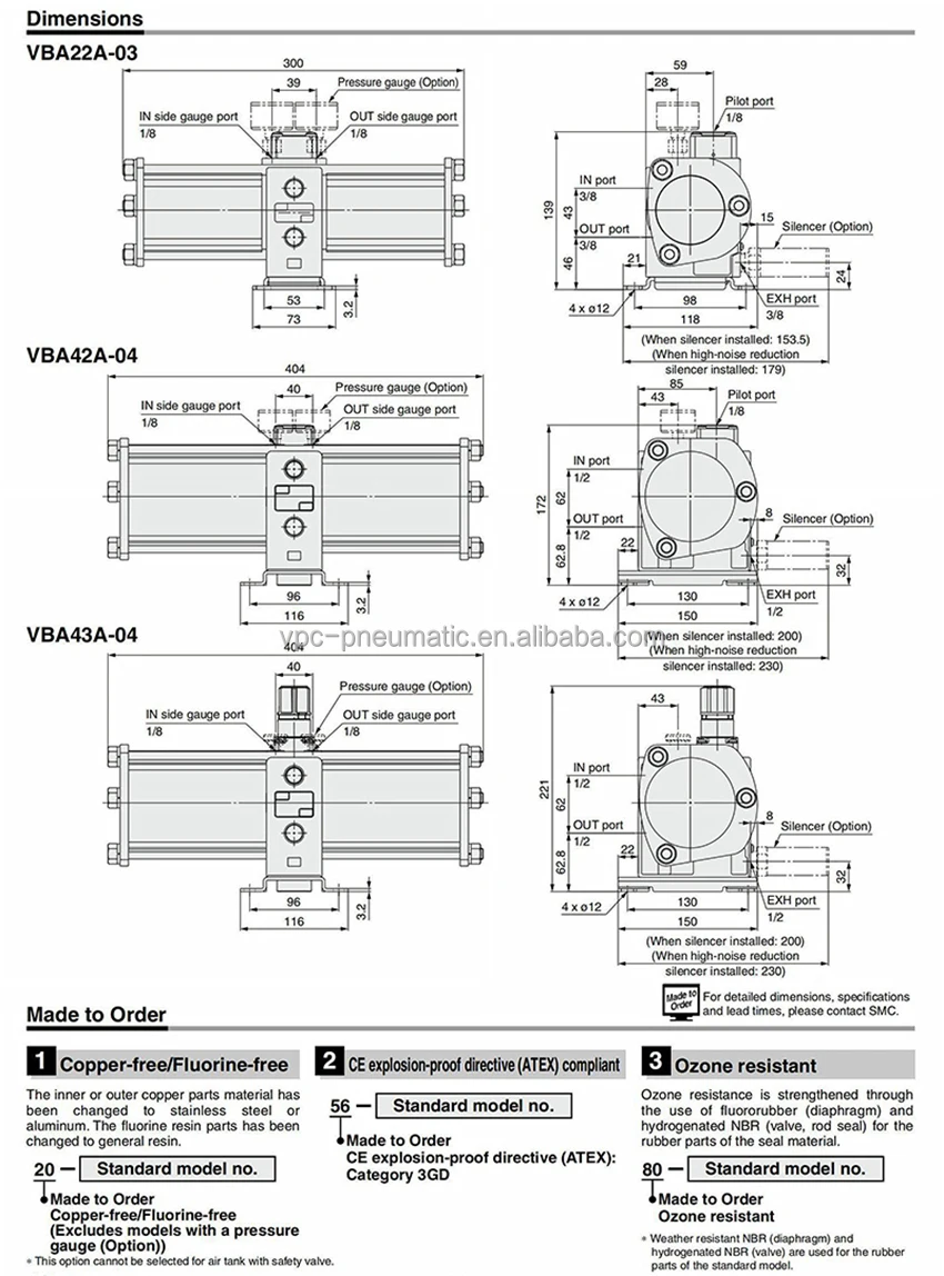 SMC Type Vba10A-02 Air Pressure Pneumatic Booster Regulator Pump for ...
