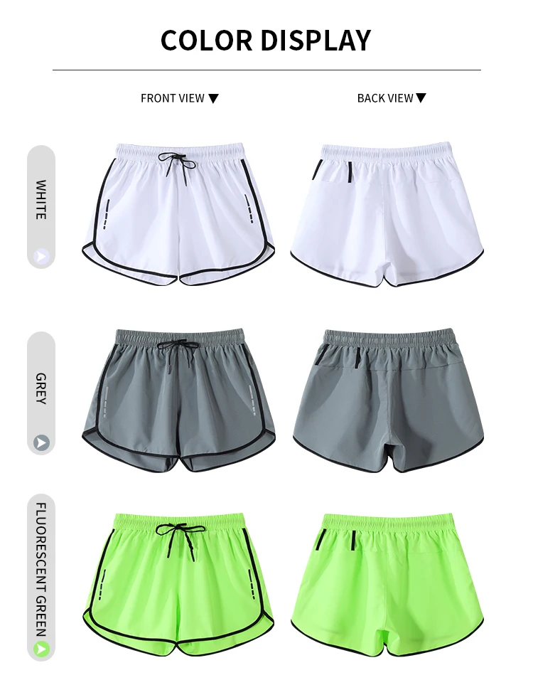 Summer Running Shorts Men Side Split Reflective Gym Shorts Quick Dry ...