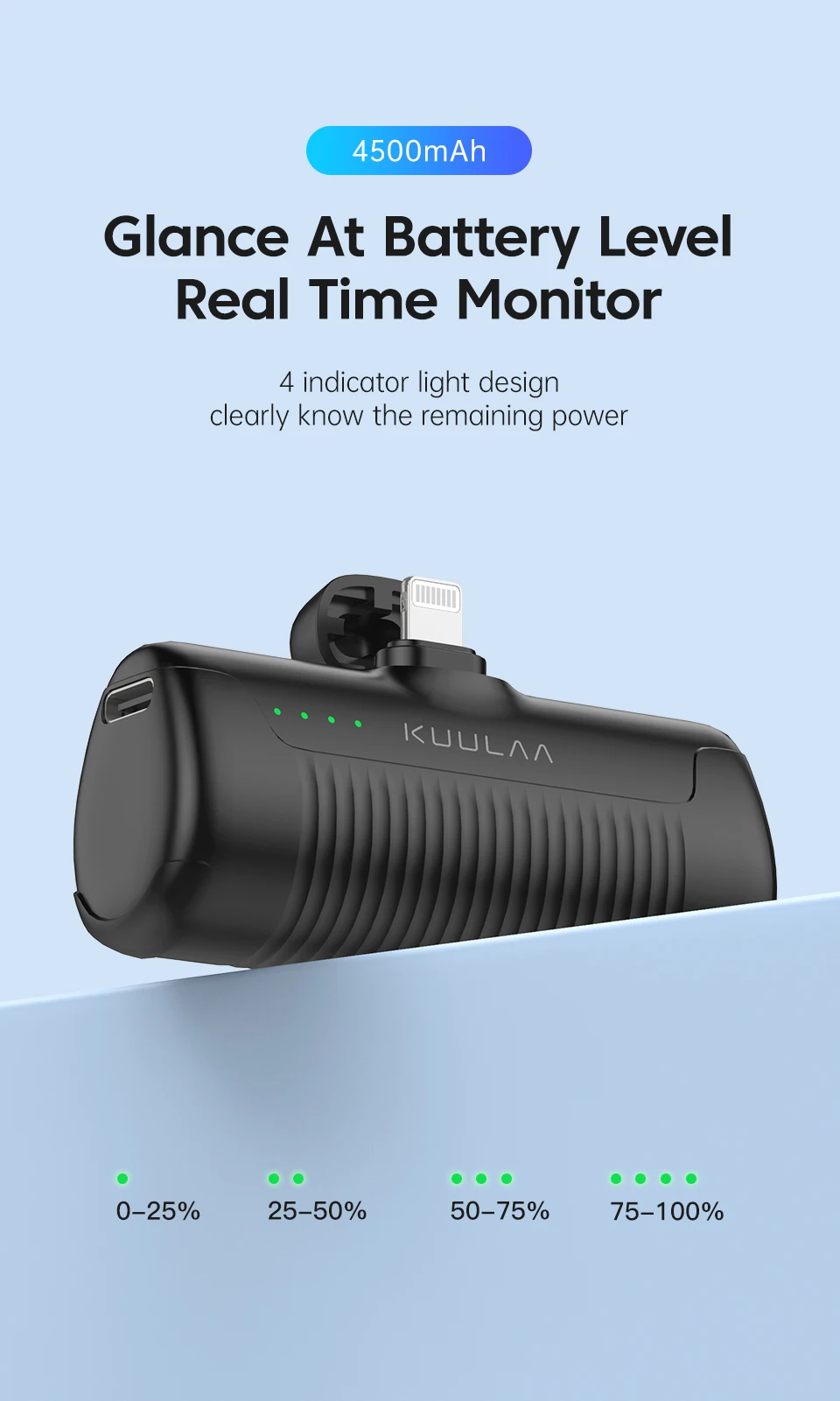 Kuulaa Kuulaa Smallest Mini Size Built-in Plug Power Bank Phone Charger ...