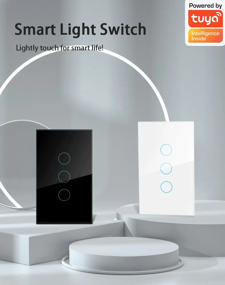 Smart Home WiFi Wireless Remote Control Wall Switch Tuya Smart Glass ...