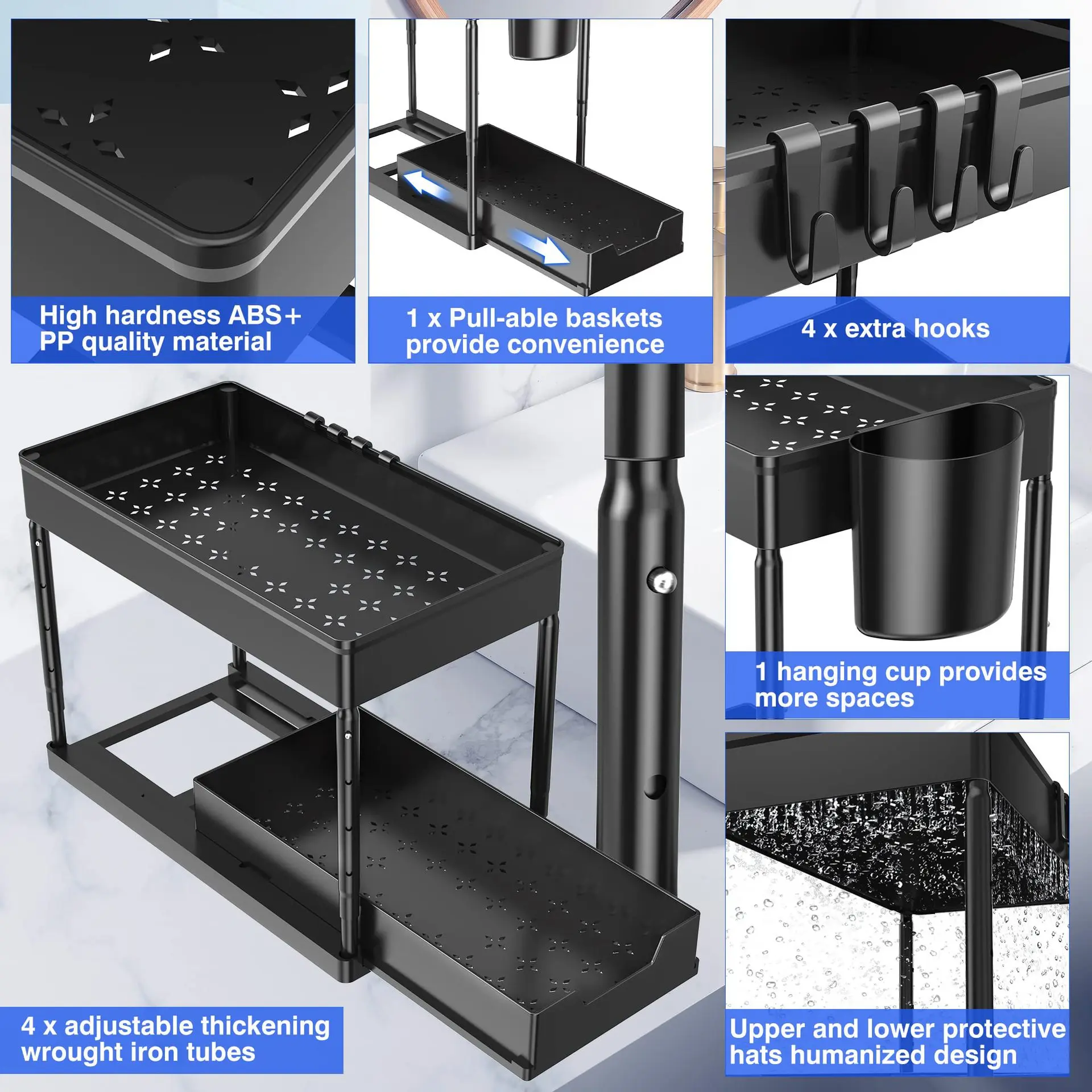 The 2 Tier Sliding Pack Rack Stick On Kitchen Storage Spacekeeper ...