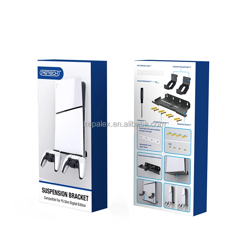 Wall Mount for PS5 SLIM Disc/Digital Console Storage Bracket for ...