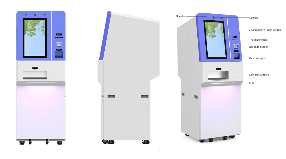 Customized Cash Exchange Atm Kiosk With Banknotes In And Coin Out - Buy ...