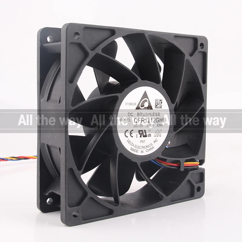 德尔塔12V 24V DC12V 2.7A EC交流12038 120X120X38mm 12CM蚂蚁前后高速散热qfr1212ghhe冷却 ...