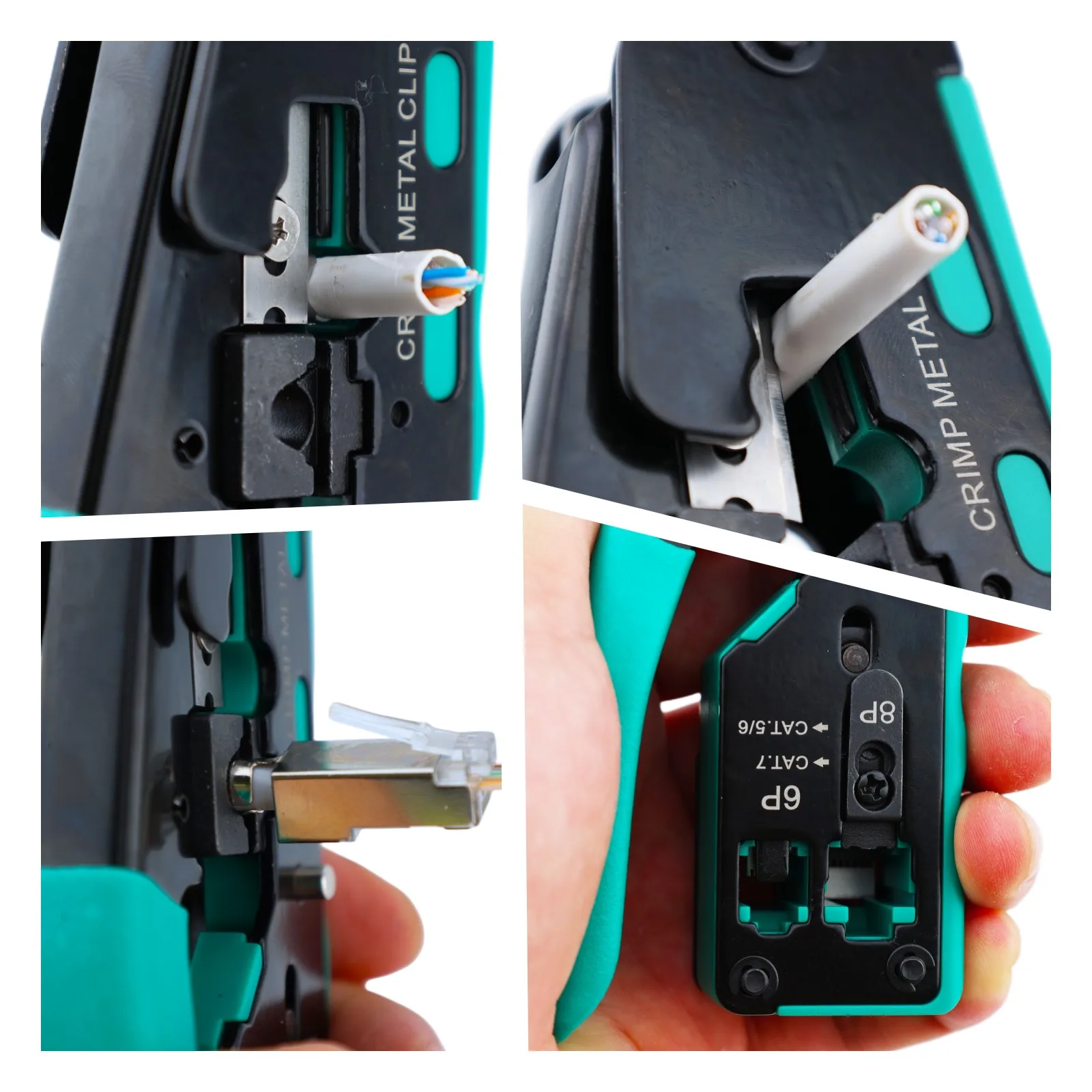 Multifunctional Crimper Stripper Cutter Pliers 6p 8p Network Electronic ...