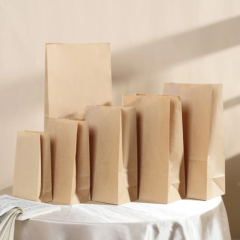 Custom Printed Resealable Kraft Paper Bag Fast Food Bag Takeout Paper ...