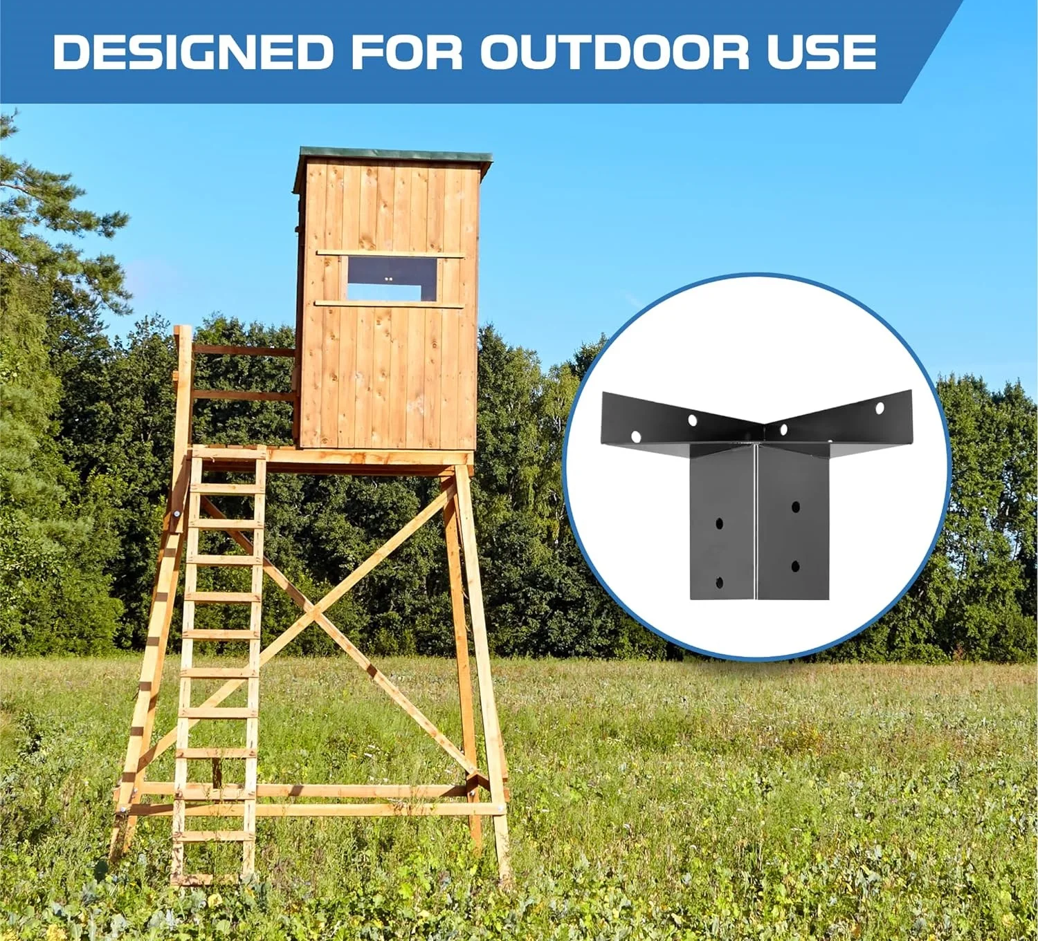Deer Stand Brackets, 4x4 Inch Black Powder Coated Steel Tree Stand ...