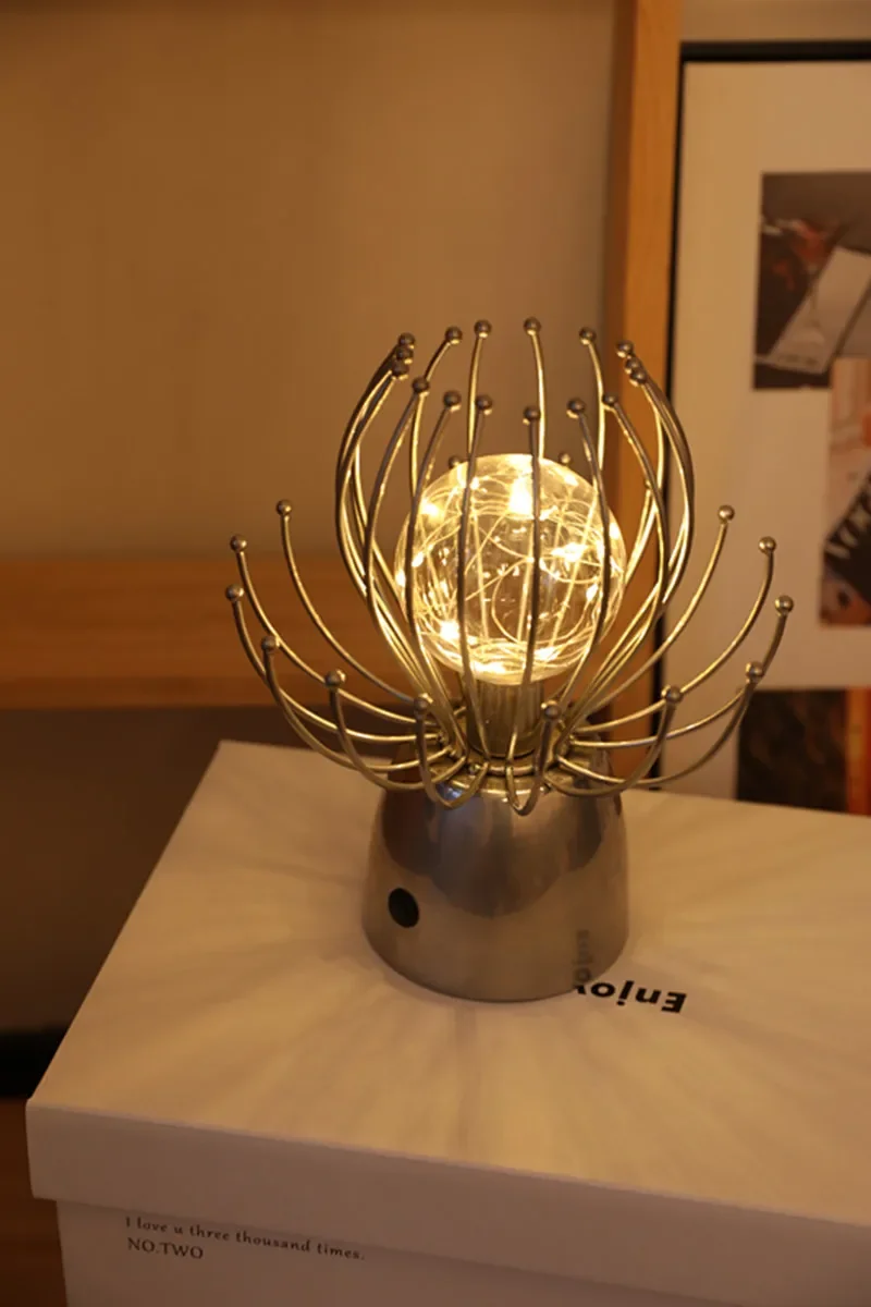 L Modern Led Wire Nest Table Lamp With Plastic Bulb Night Light For ...