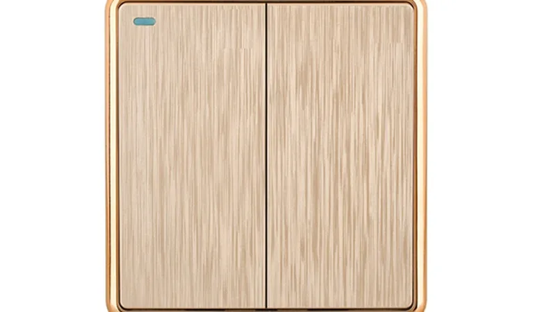 Sirode T4 Series British Standard Modern Gold Color 2 Gang 1 Way Wall ...