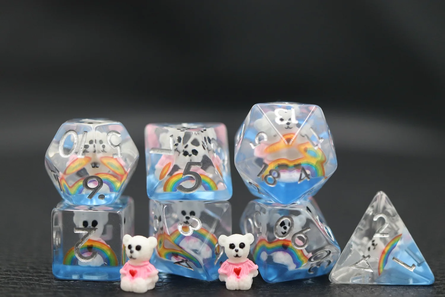 Resin Polyhedron Dungeons and Dragons Dice - Custom Set
