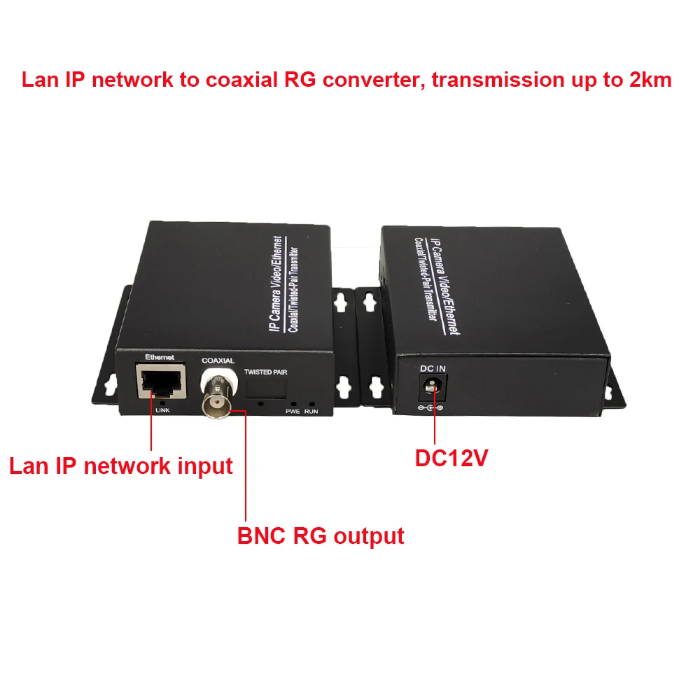 Ethernet over Coax Converter - LAN to IP Camera Integration