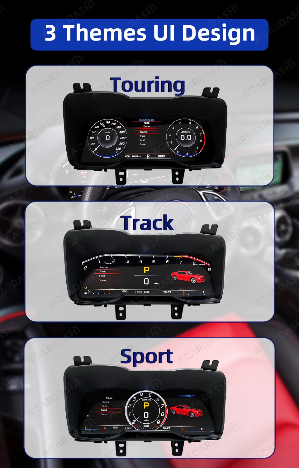 Acardash Gen 5th LCD Dashboard for Chevrolet Camaro 2010-2015