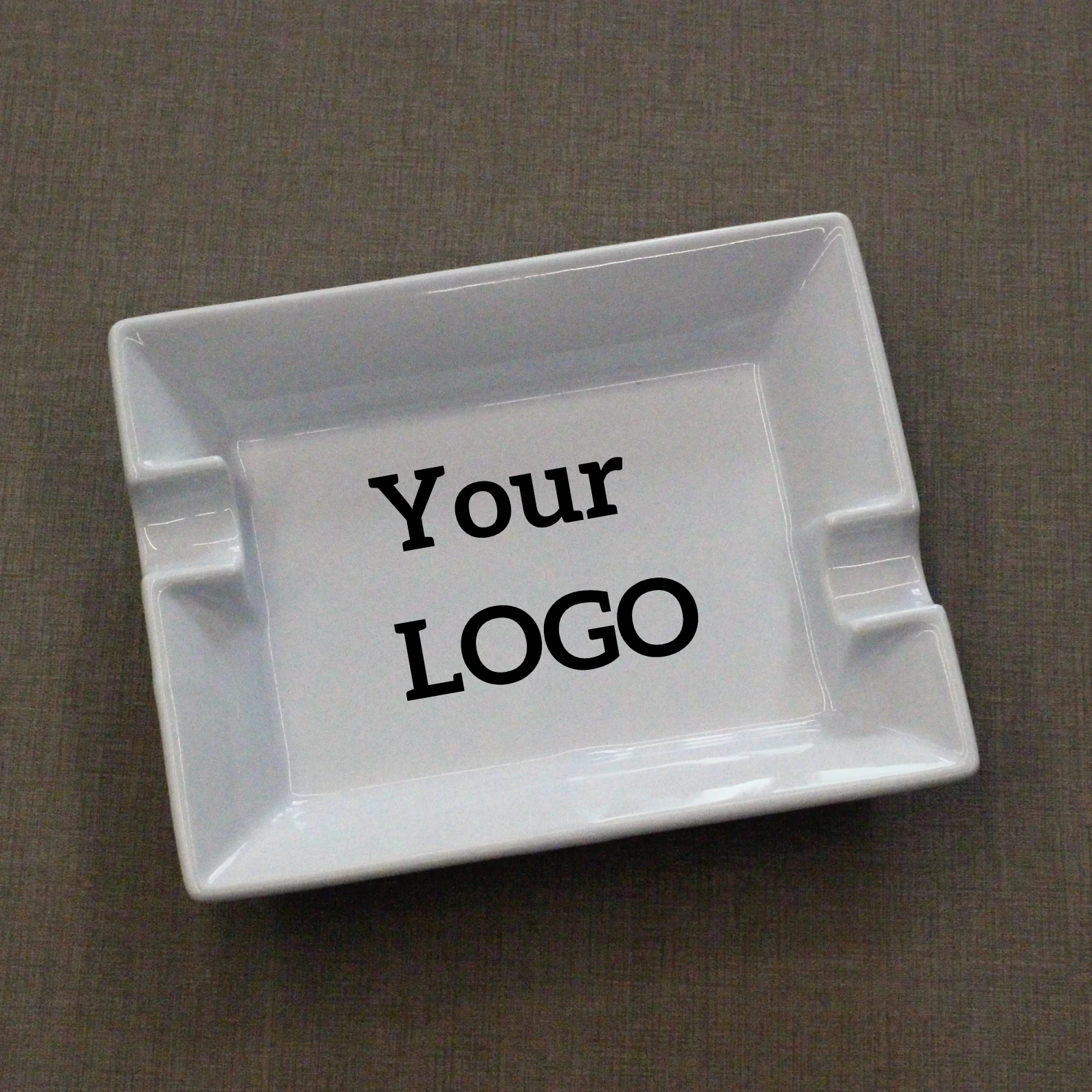 Custom Porcelain Ashtray Ceramic Cigar Ashtray Rectangle Shape Custom ...
