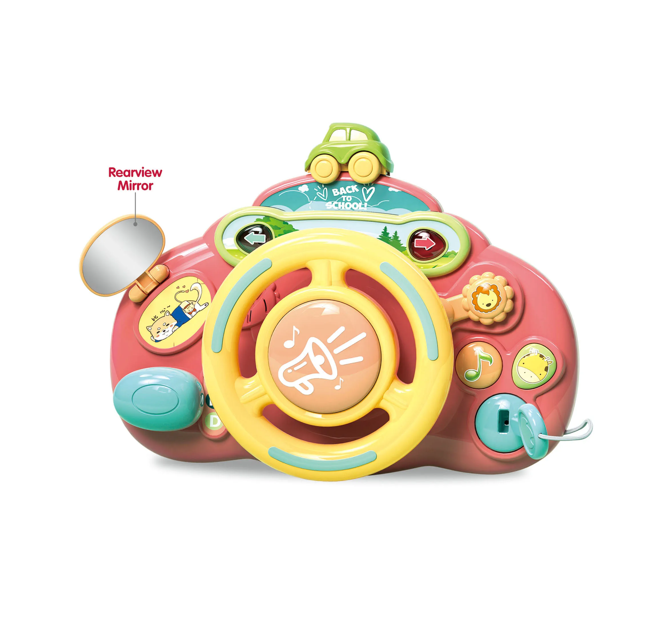 Baby Simulation Drive Steering Wheel With Rearview Mirror Kids ...