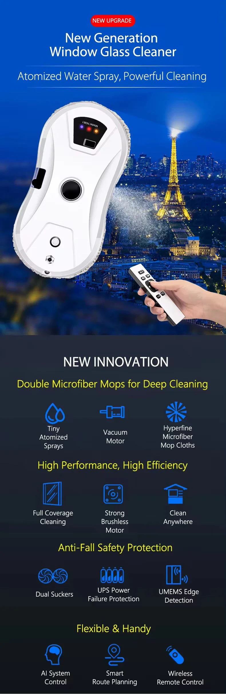 Fully Automatic Window Cleaning Machine - Efficient & Safe