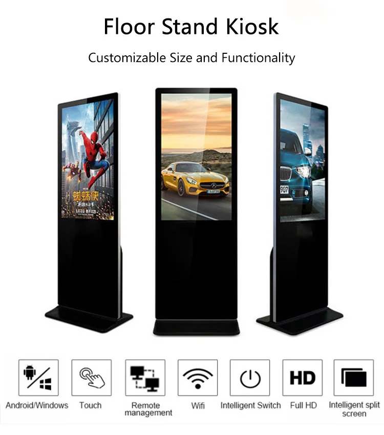 55 Inch Indoor Advertising Display Digital Outdoor Android Standing ...