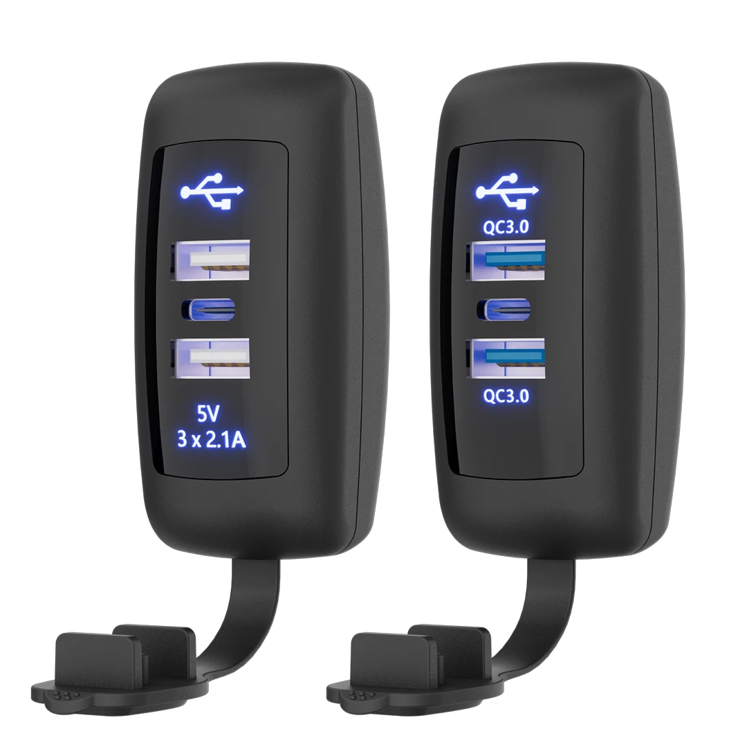 12v-24v Quick Charger Qc3.0 Type C Pd3.0 Triple Usb Car Charger Socket ...