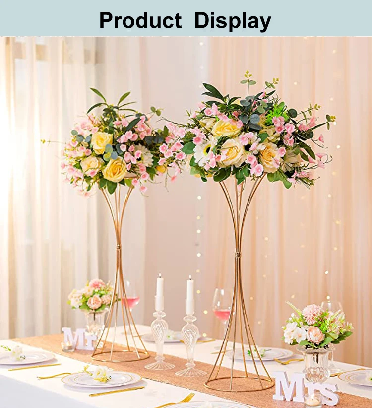 Gold Metal Flower Centerpieces For Wedding Tables,Geometric Floral ...
