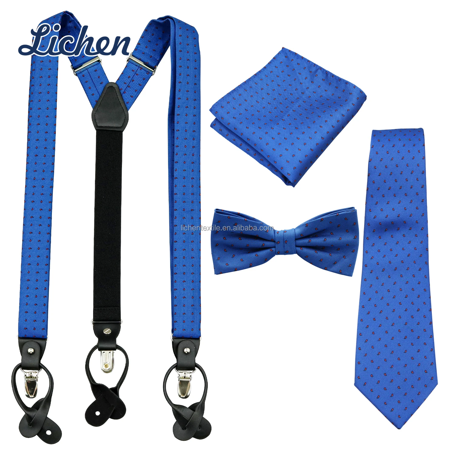 4pcs Suspenders Sets Adjustable Elasticated Y Shape Suspenders Necktie ...