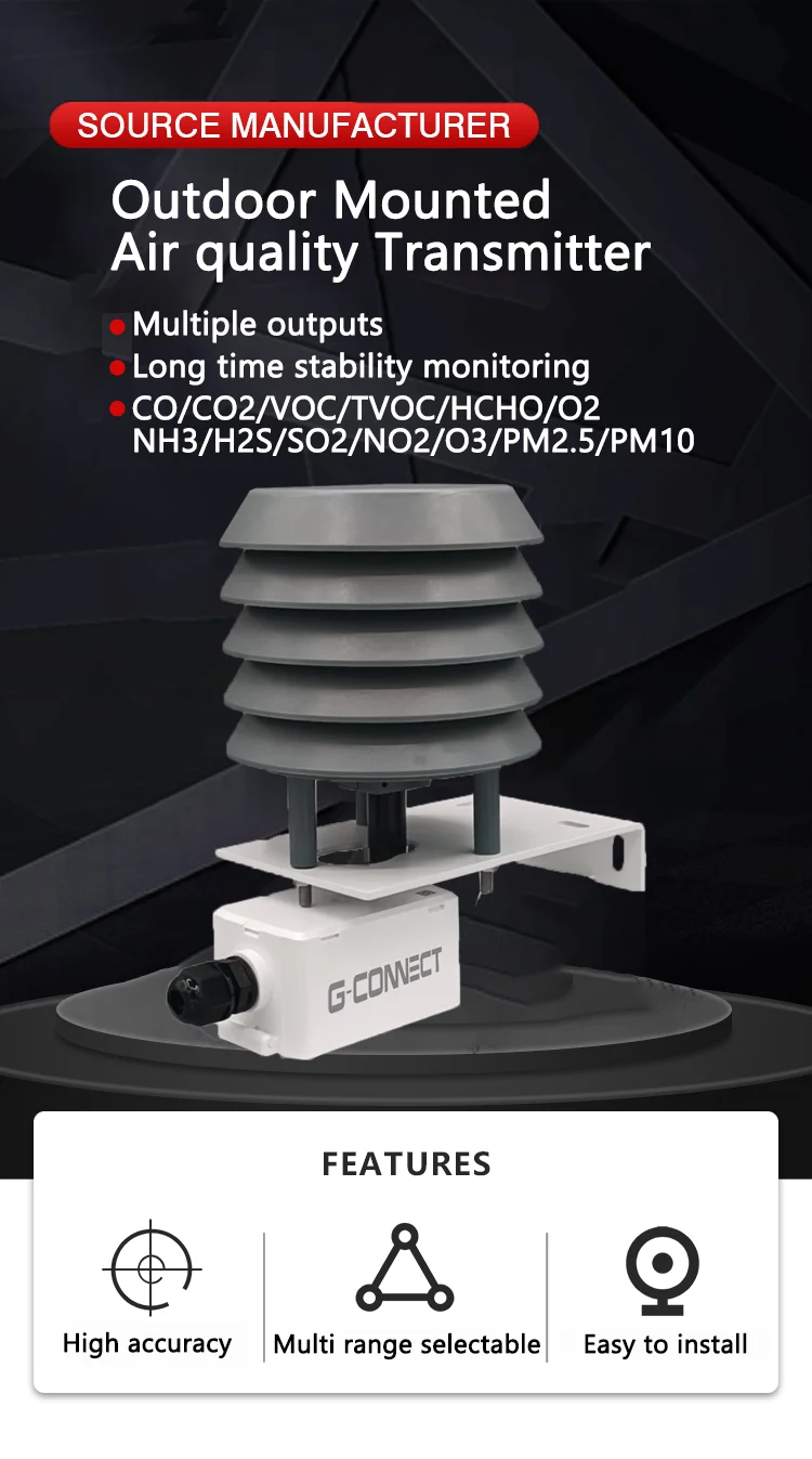 Outdoor Mounted Single Parameter Air Quality Sensor Transmitter