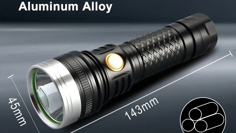 6000 Lumens Tactical Flashlight 21700 Battery Sst40 Led Torch Usb C ...