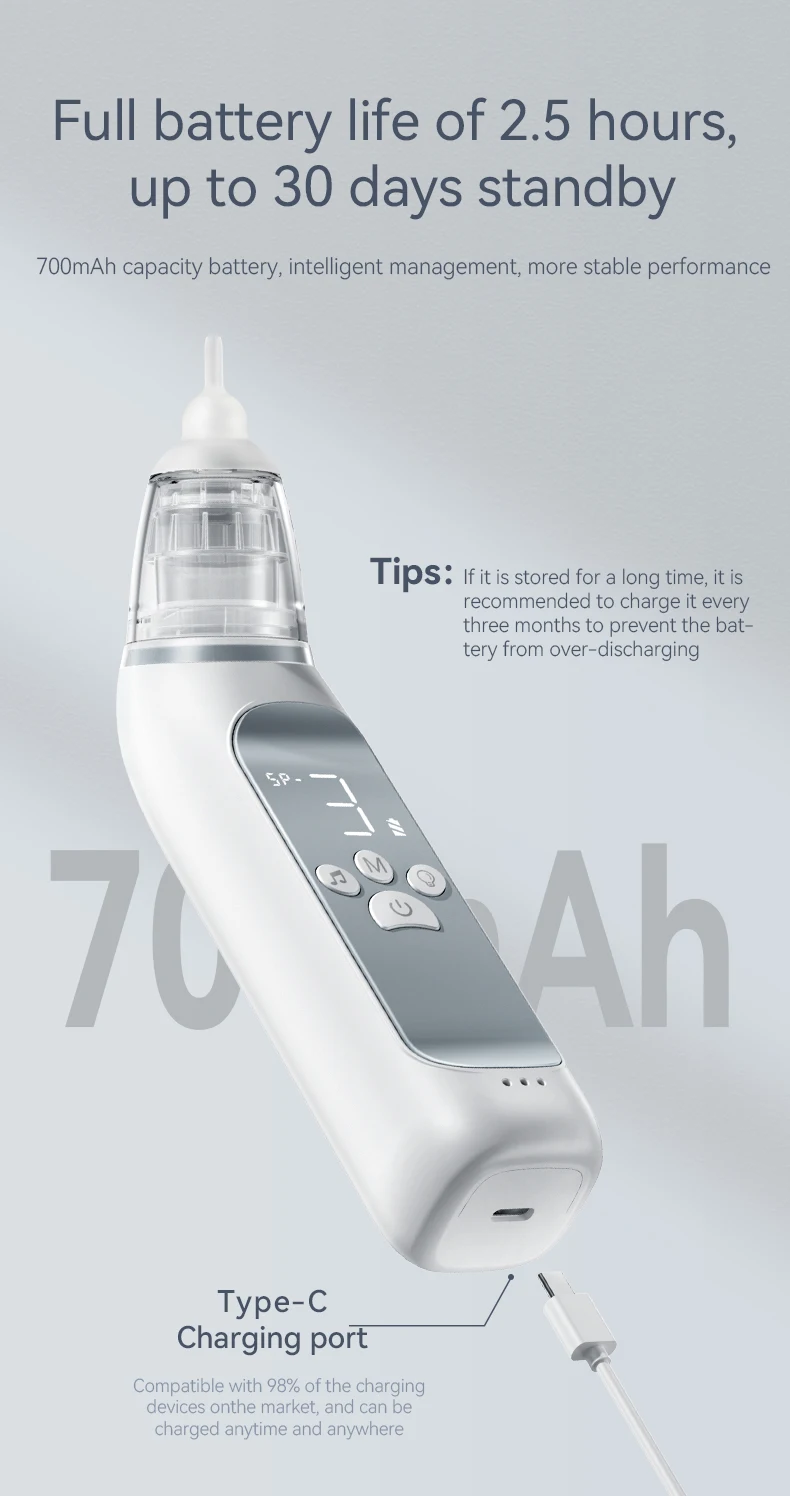 Electric Automatic Rechargeable 65Kpa Suction Vacuum Cleaner Baby Nasal ...