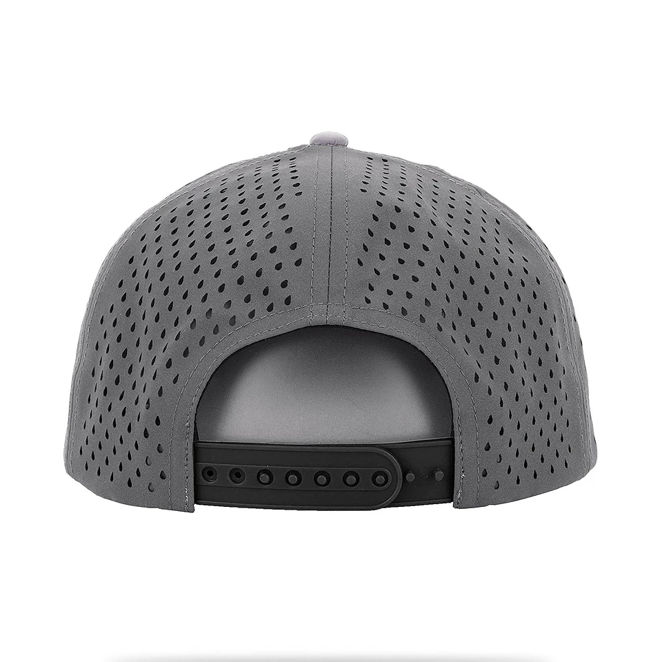Gray Nylon Trucker Hat with Eco-Friendly Rubber Applique