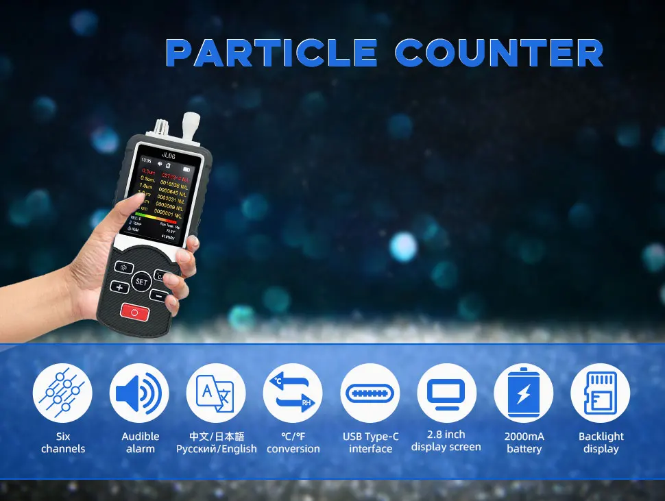 Handheld Laser Airborne Dust Particle Analyzer 6 Channels For Pm 2.5 Pm ...