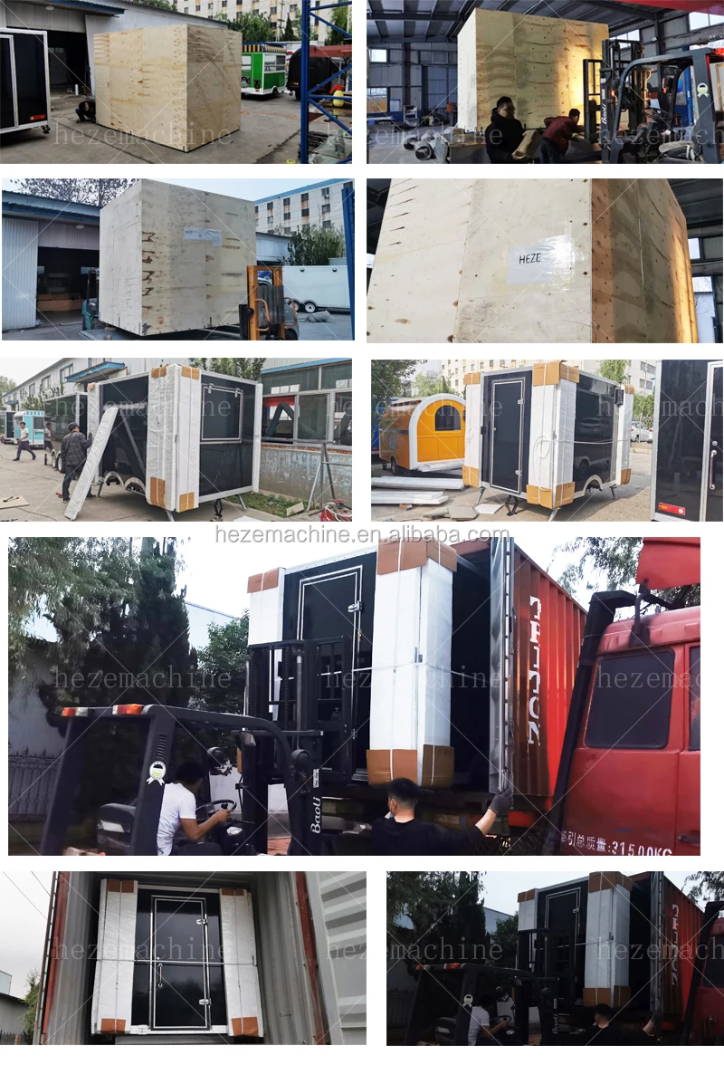 Customized Food Truck Rolling Cart Fast Food Machine Snow Cone Trailer ...