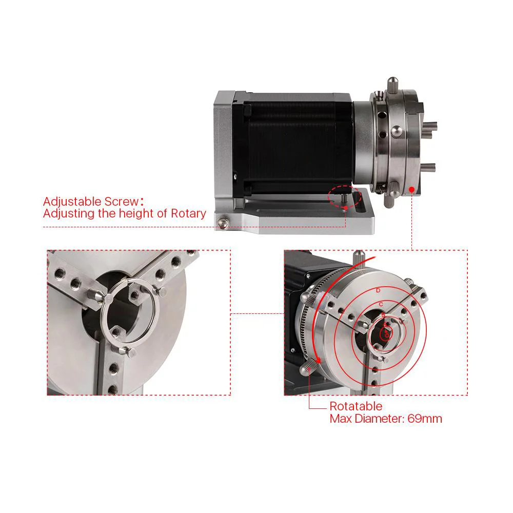 Rotary Axis Fixture Claw Rotate Jig For Jewelry Ring Fiber Laser