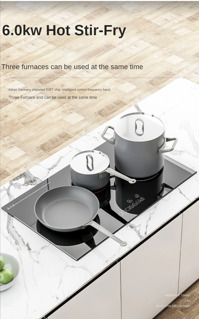 Built-in 3-Burner Induction Cooker Electric Stove