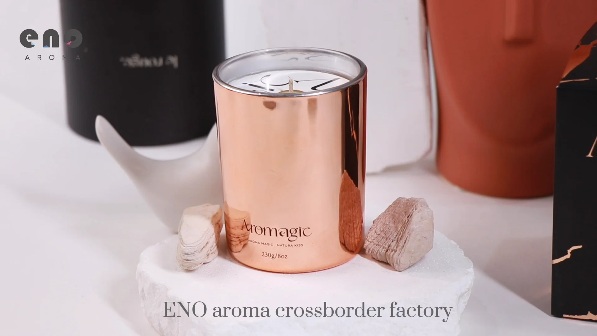 Eno Customized 8oz Luxury Electroplating Gold Glass Jar Scented Candles ...