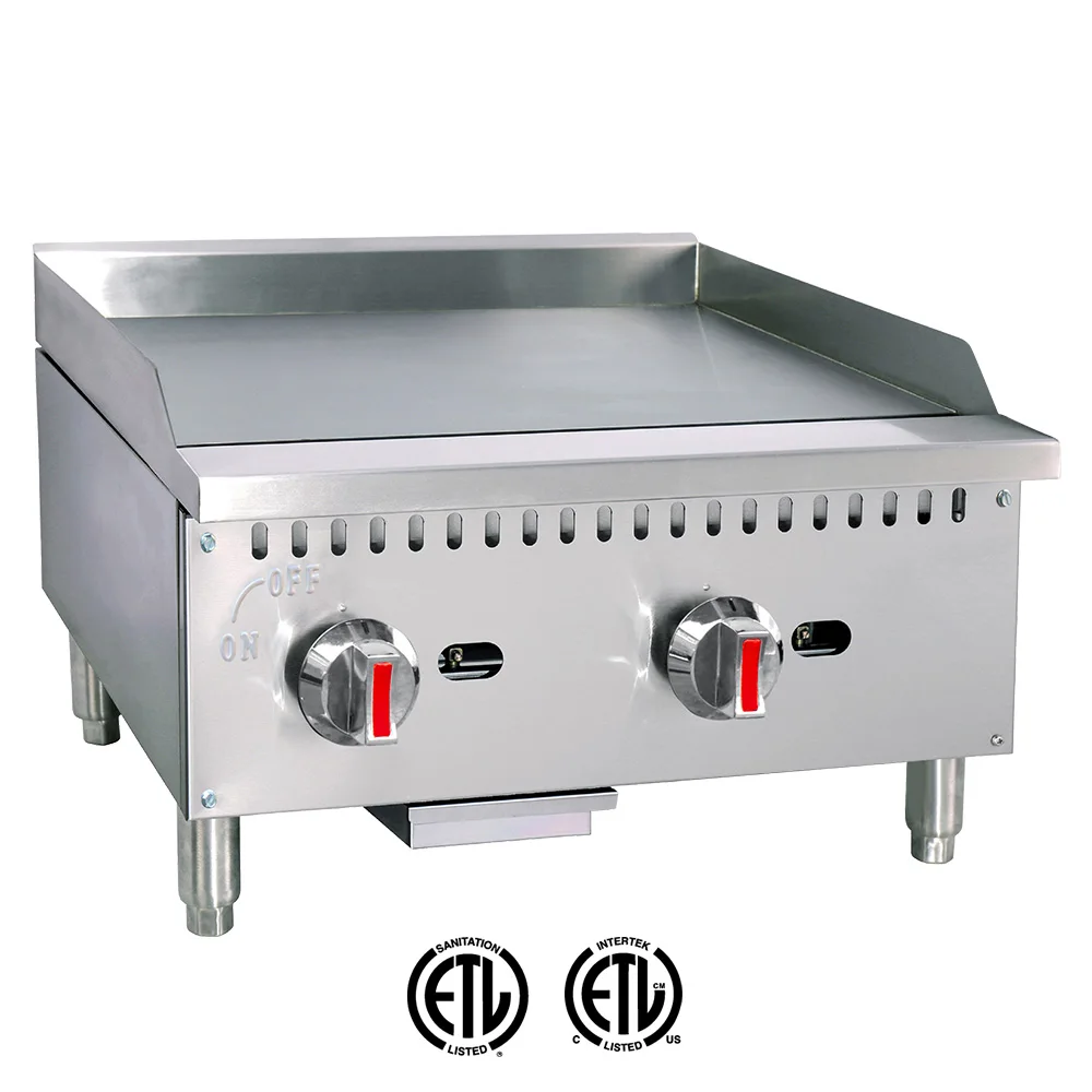 Etl Approved 24\" Gas Countertop Griddle With Controls Commercial Hot ...