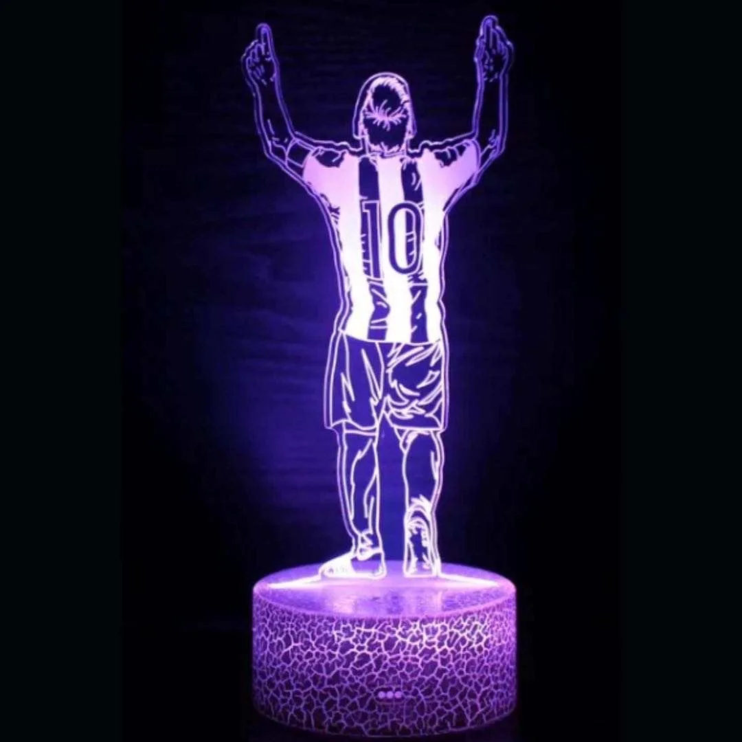 Football Soccer Player 3D Lamp Model Acrylic Panel 7 Colors Change LED ...