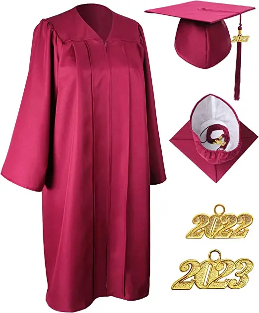 Factory graduation charms uniform graduation gown with cap high school ...