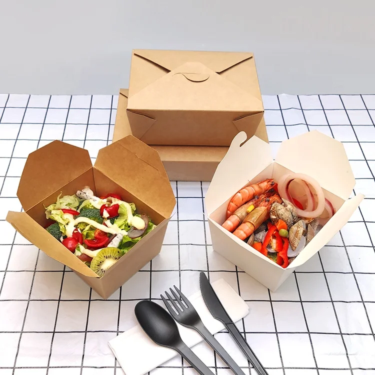Custom Printed Disposable Kraft Paper Takeaway Packaging Container1 2 3 ...