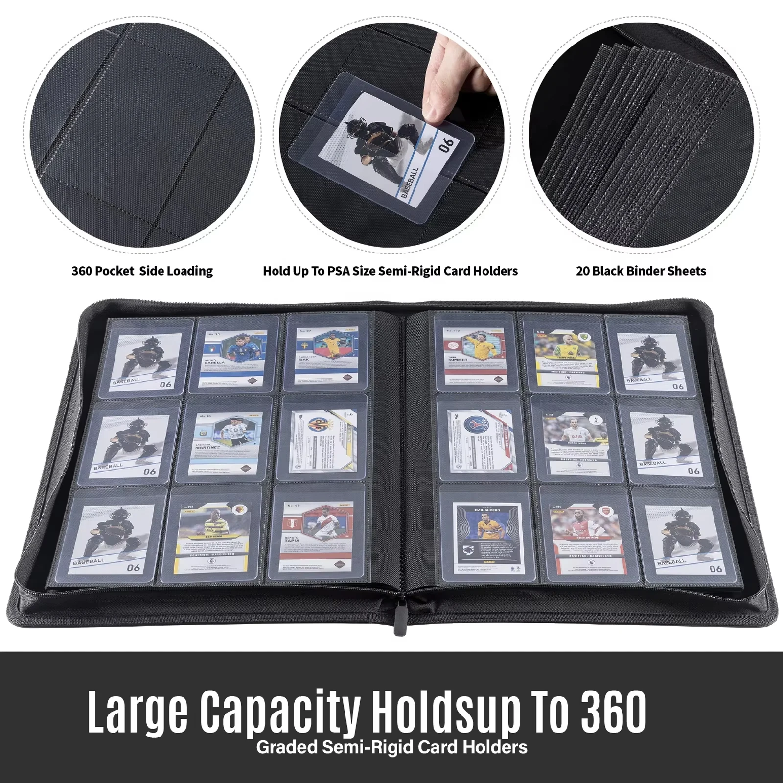 Simpex Semi-Rigid Card Saver Collectors Binder - Holds 360 Cards