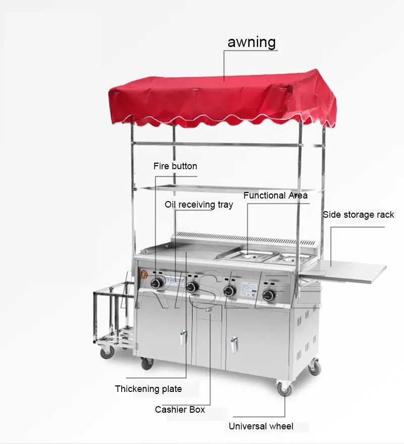 Commercial Gas Type Kanto Cooking Machine Griddle Deep Fryer Squid Flat ...