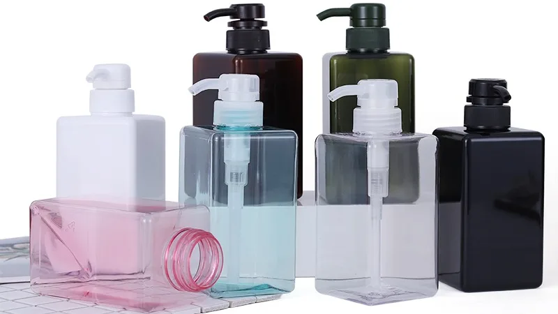 Custom 150ml 200ml 250ml 280ml 450ml 650ml Petg Lotion Pump Petg Square Recyclable Plastic ...