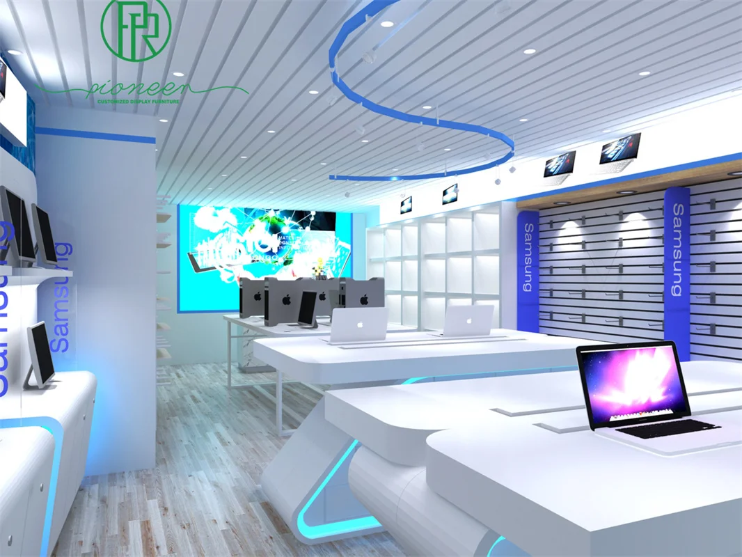 Custom Mobile Phone Shop Interior Counter Design