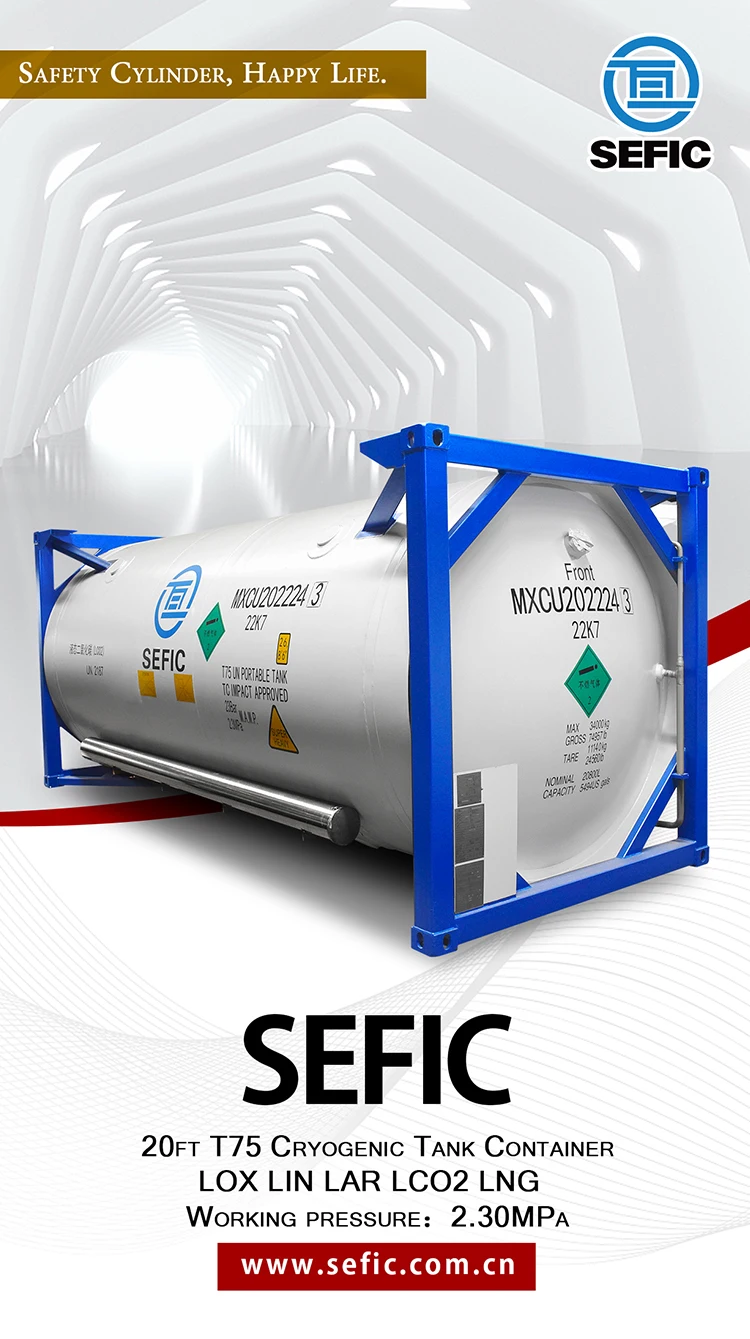 Asme Standard 20ft Cryogenic Tank T75 Iso Tank Transport Container Tank ...