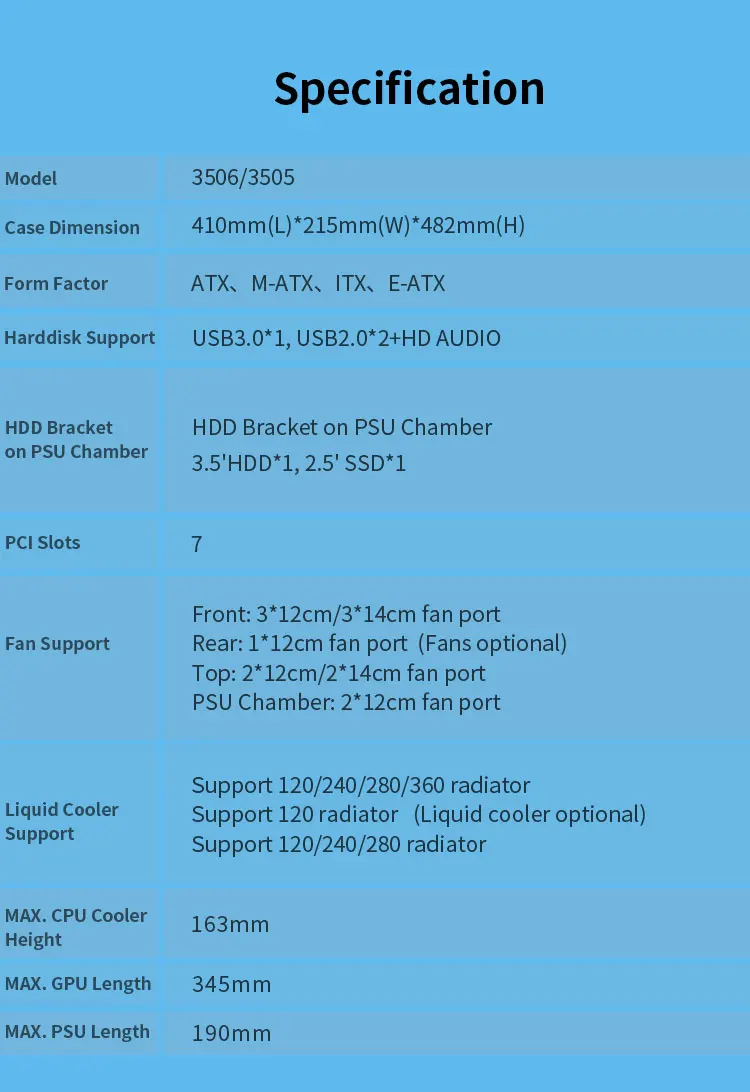 Atx Tower Gaming Pc Case Usb3.0 Mid Tower Computer Chassis With ...