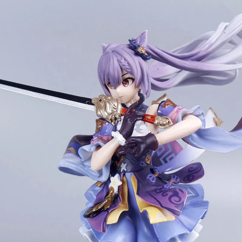 24cm Genshin Impact Anime Figures Keqing Kawaii Standing Action Figure ...