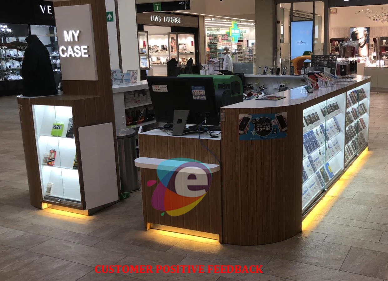 Glass Display Showcase 10 X 10 Feet Led Corian Shop Mall Kiosk - Buy ...