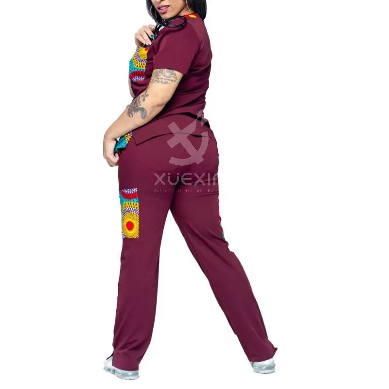 Medics African Print Scrubs Tops and Pants - Women's Sets