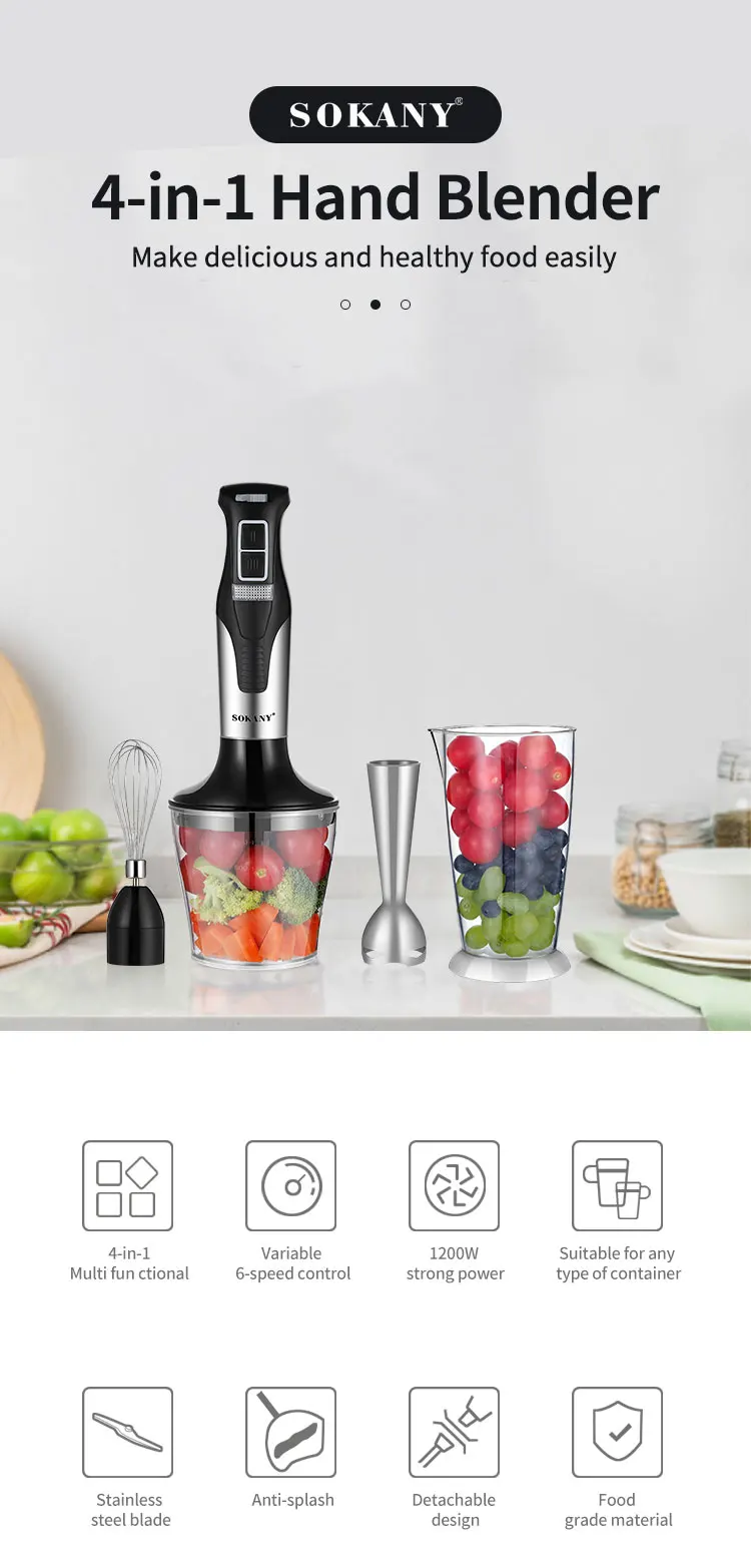 Sokany 1000w Food Mixer - Versatile and Portable Blender