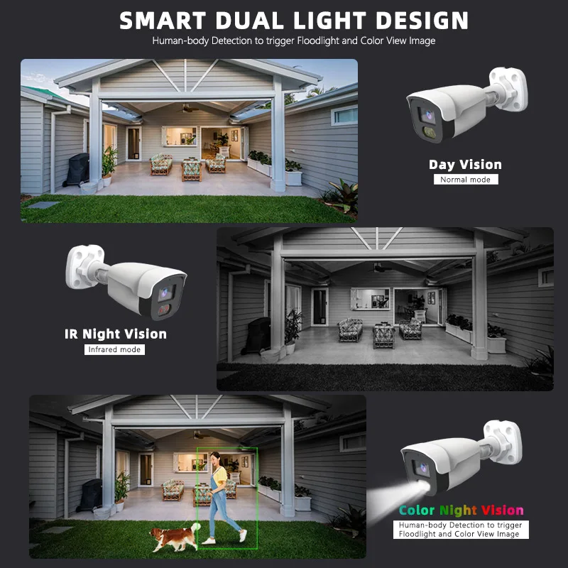 4MP 8 Channel PoE NVR Kit With Audio Smart Dual Light H.265 P2P Max ...
