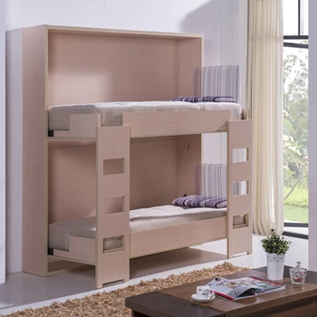 Space Saving Folding Murphy Hidden Bunk Wall Bed Wooden For Kids Room ...